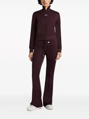 COURREGES High-neck Zip-up Sweatshirt - Brown