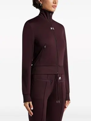 COURREGES High-neck Zip-up Sweatshirt - Brown