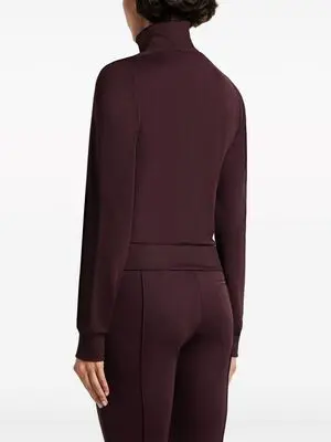 COURREGES High-neck Zip-up Sweatshirt - Brown