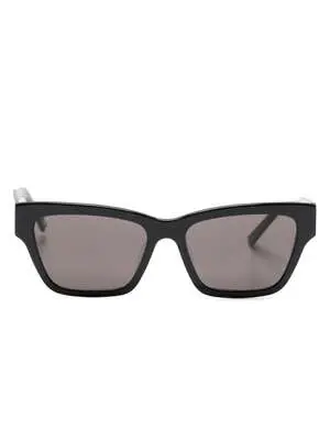 Balenciaga Logo-print Square-frame Sunglasses - Black