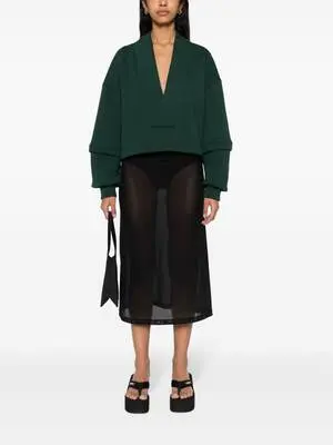IOANA CIOLACU V-neck Cotton-blend Sweatshirt