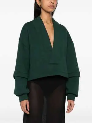IOANA CIOLACU V-neck Cotton-blend Sweatshirt