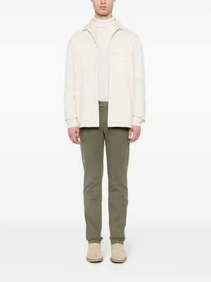 Canali Mid-rise Straight-leg Chino Trousers - Green