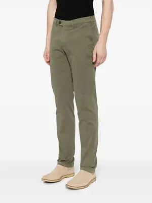 Canali Mid-rise Straight-leg Chino Trousers - Green