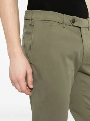 Canali Mid-rise Straight-leg Chino Trousers - Green