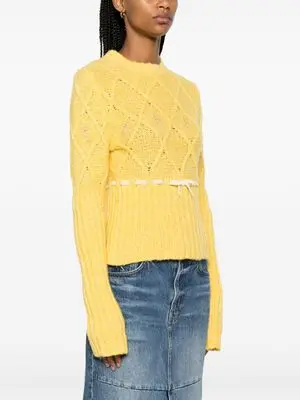CORMIO Floral-embroidered Sweater - Yellow