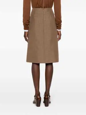 Bally Logo-plaque Check-pattern Knee-length Skirt