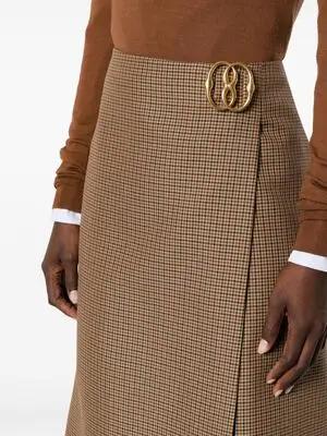 Bally Logo-plaque Check-pattern Knee-length Skirt