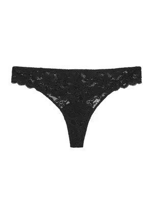 Hanro Moments Lace Thong - Black