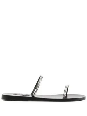 ANCIENT GREEK SANDALS Saita Crystal-embellished Sandals - Black