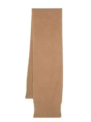PAURA Ribbed-edge Virgin Wool Scarf - Neutrals