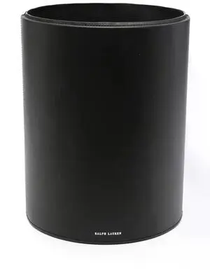 Ralph Lauren Brennan Leather Waste Bin - Black
