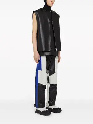 JIL SANDER Logo-embossed Zip-up Leather Gilet