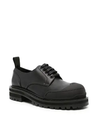 Marni Logo-tab Lace-up Derby Shoes - Black