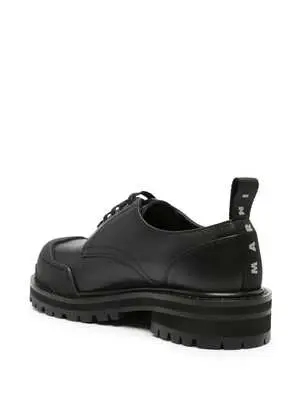Marni Logo-tab Lace-up Derby Shoes - Black