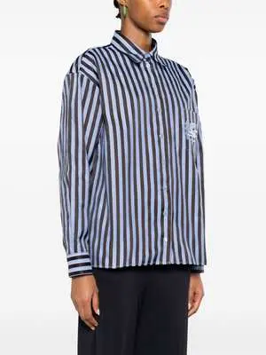 Etro Pegaso-embroidered Striped Shirt - Blue