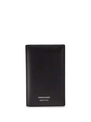 FERRAGAMO Bi-fold Leather Cardholder - Black