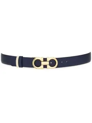 FERRAGAMO Gancini Plaque Reversible Belt - Blue