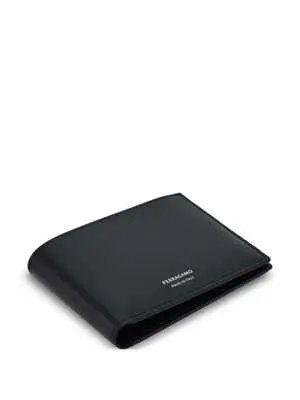 FERRAGAMO Bi-fold Leather Wallet - Black