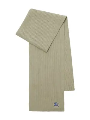 Burberry Ekd-embroidered Cashmere Scarf - Green