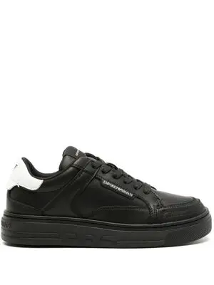 Emporio Armani Logo-print Leather Sneakers