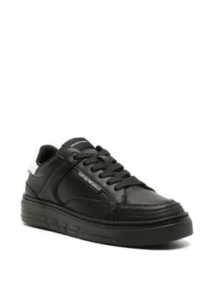 Emporio Armani Logo-print Leather Sneakers