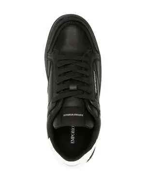 Emporio Armani Logo-print Leather Sneakers