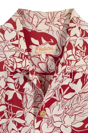 Vintage Hoaloha Graphic Hawaiian Shirt - Red