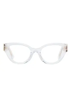 Miu Miu Logo-plaque Glasses - Neutrals