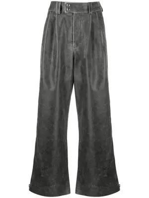 Vaquera Belted Suede Wide-leg Trousers