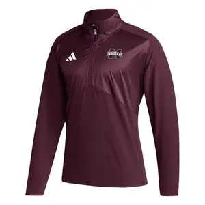 Adidas Mississippi State Bulldogs Quarter-zip Jacket - Maroon