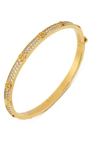 Tory Burch Thin Icon Pavé Hinge Bracelet - Tory Gold / Crystal