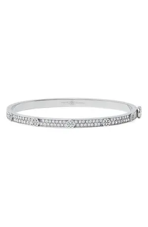 Tory Burch Tory Burch Thin Icon Pavé Hinge Bracelet Tory Silver/crystal