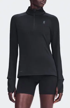 On Climate Quarter Zip Running Top - Black