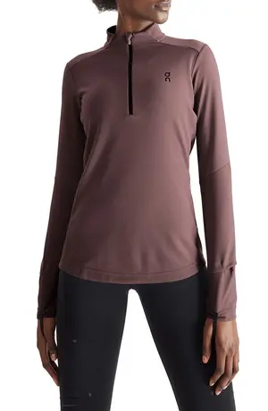 On Climate Quarter Zip Running Top Grape