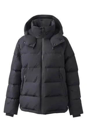 Mackage Edana Logo Jacquard Down Puffer Coat With Removable Hood