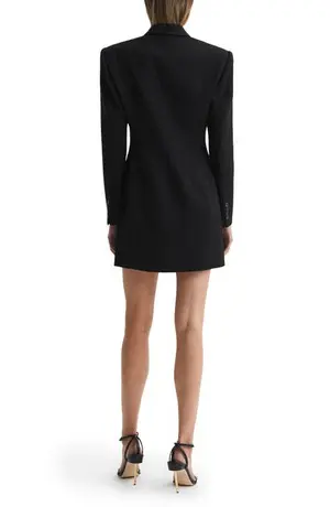 Reiss Rosamund Long Sleeve Tuxedo Dress In Black - 61% Off | Editorialist
