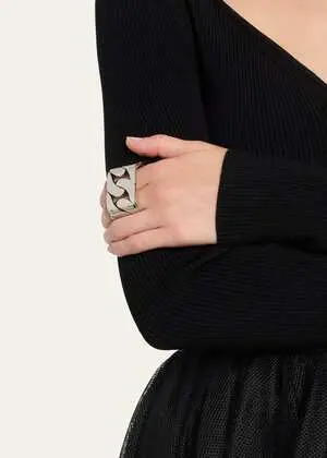 Alexander McQueen Chain Link Two-finger Ring