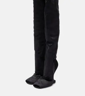 Rick Owens Cantilever Velvet Over-the-knee Boots