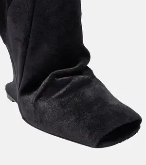 Rick Owens Cantilever Velvet Over-the-knee Boots