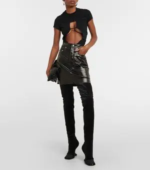 Rick Owens Cantilever Velvet Over-the-knee Boots