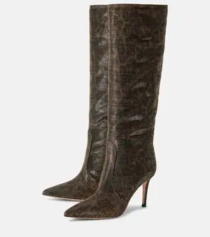 GIANVITO ROSSI Hansen Leopard Print Boots