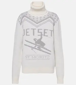 JETSET Wool Intarsia Turtleneck Sweater
