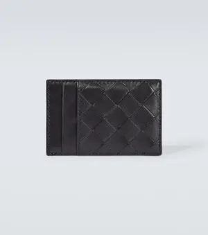 Bottega Veneta Leather Card Holder - Black