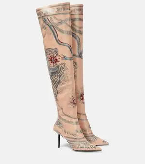 Floral Embroidered Platform Boots