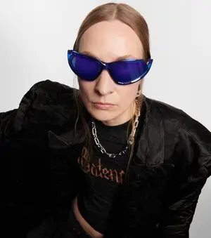 Balenciaga Side Xpander Oval Sunglasses