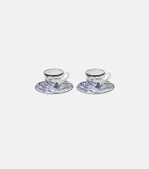 Gucci Herbarium Set Of Teacup And Saucer - Blue