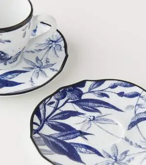 Gucci Herbarium Set Of Teacup And Saucer - Blue