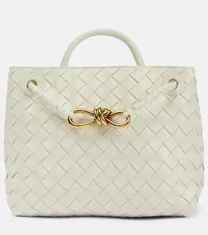 Bottega Veneta Bottega Veneta Andiamo Leather Tote Bag White