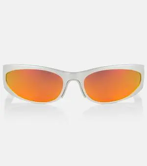 Balenciaga Reverse Xpander Oval Sunglasses - Silver